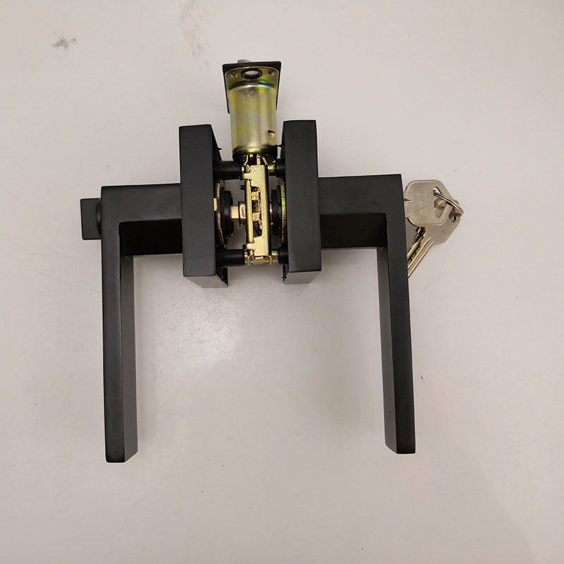 Black Square Zinc Alloy Heavy Duty Privacy Bedroom Tubular Lever Door ...