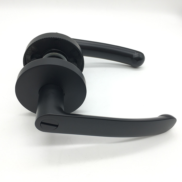 Matte Black Zinc Alloy BK Bathroom Washroom Lever Door Lock - Buy 5 ...