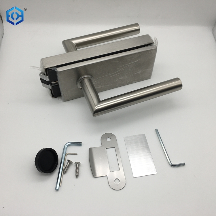10-12mm Black Stainless Steel Passage Glass Door Lock with Handle - Buy ...
