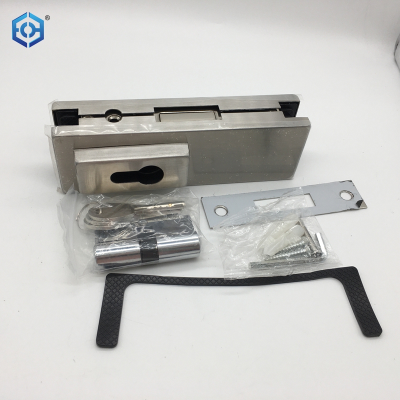 Silver Stainless Steel Glass Door Patch Fitting Bottom Patch Lock - Buy ...