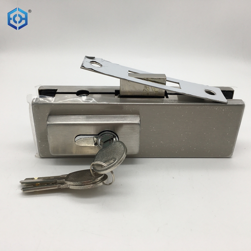 Silver Stainless Steel Glass Door Patch Fitting Bottom Patch Lock - Buy ...