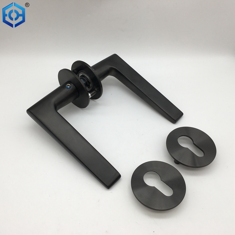 Black Magnetic Silent Room Door Levers Door Handle For Bedroom Or ...
