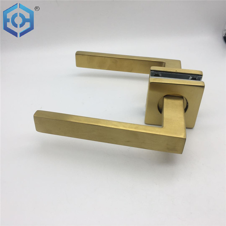 Gold Plating New Casting SS304 Indoor Hollow Square Gold Door Handle ...