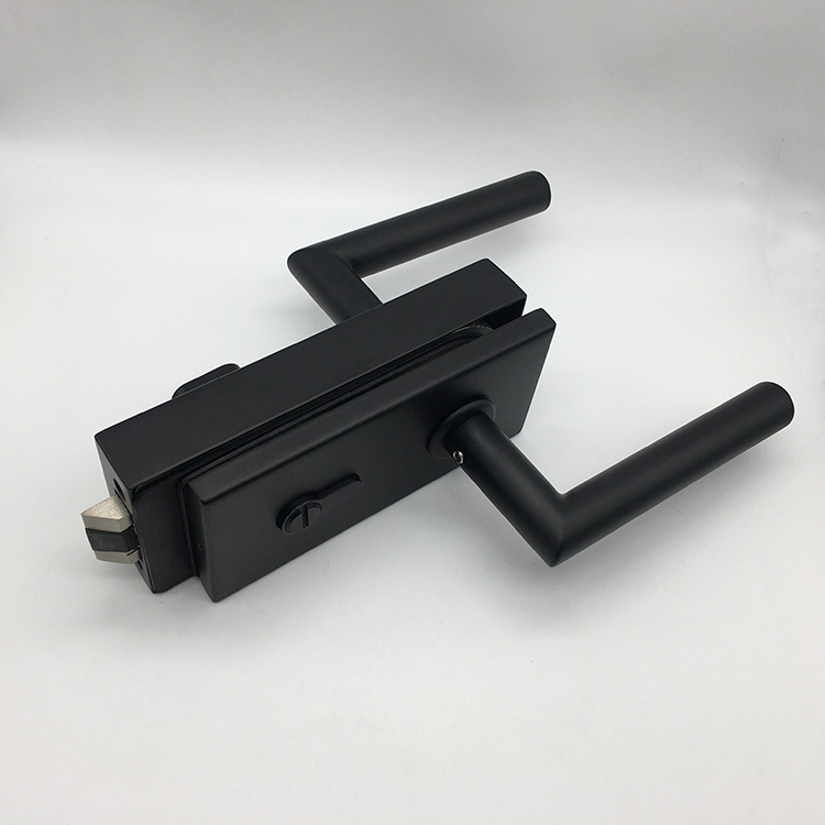 High Quality Black Stainless Steel Frameless Glass Door Lock with ...