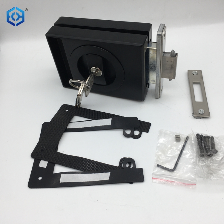 Black Zinc Alloy Sliding Door Lock for Slim Glass Door Frame - Buy ...