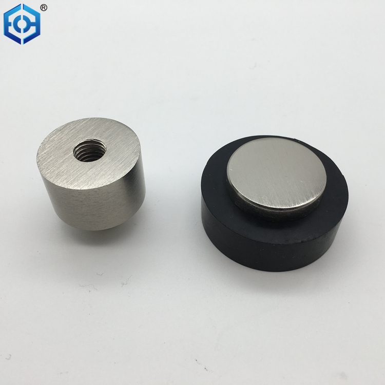 Silver Finish Aluminum Door Stop Flat Top Floor Mounted Door Stopper ...