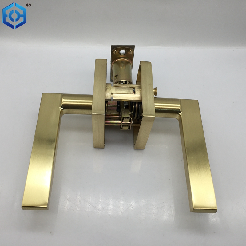 Privacy Door Lever Gold Brushed Brass Door Handle Lever Door Handle ...