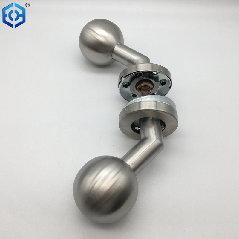 Brushed Stainless Steel Hollow Door Hardware Ball Knob Door Handle ...