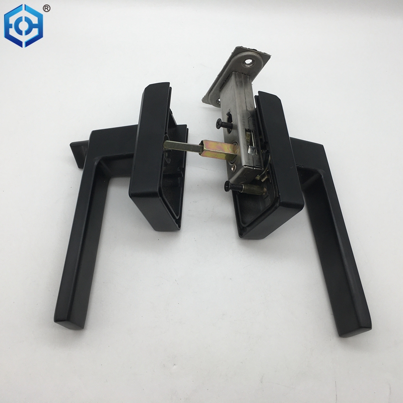 Black Aluminum Lever Door Lock for Slim Frame Glass Door - Buy schlage ...