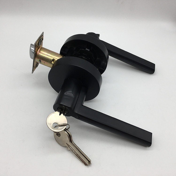 Matte Black Zinc Alloy Square Keyed Entry Lever Featuring Smartkey ...