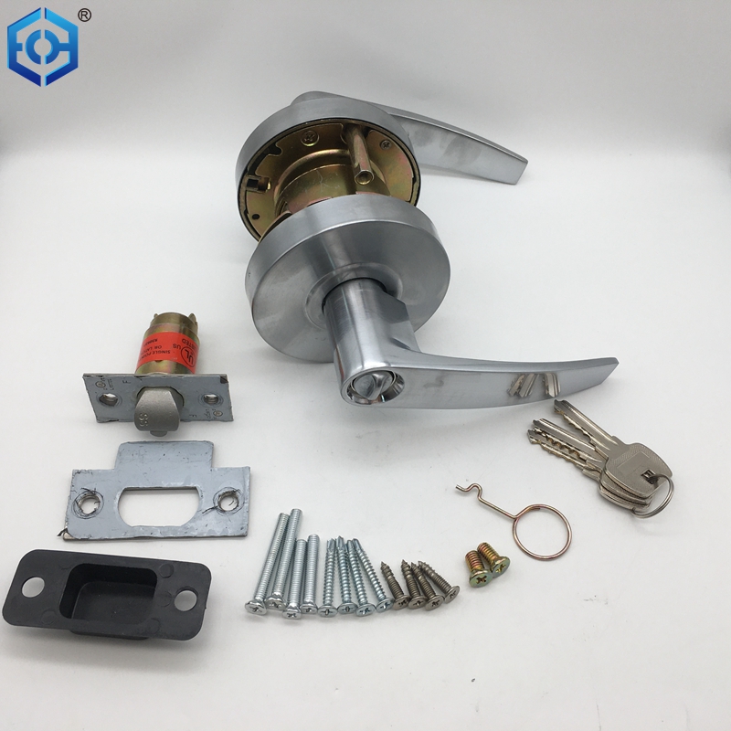 Heavy Duty Commercial Lever Door Lock Satin Chrome Non-Handed Grade 2 Industrial Door Handle UL ...