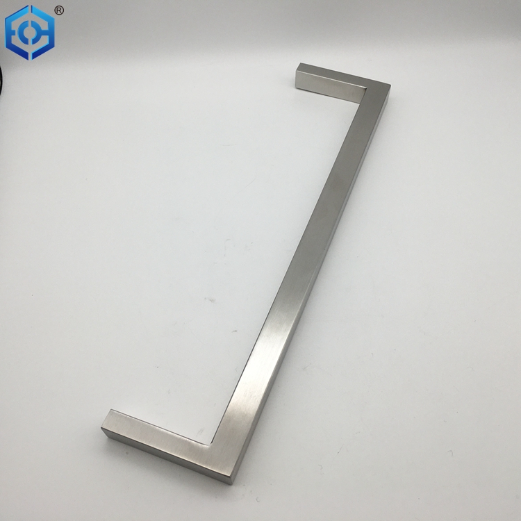 Silver Square Stainless Steel D Type Glass Door Handle Pipe Pull Handle ...