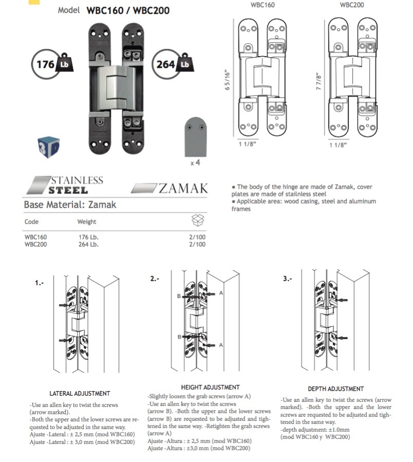 Zinc Alloy Flush Doors 3D Adjustable Concealed Hinge - Buy Concealed ...